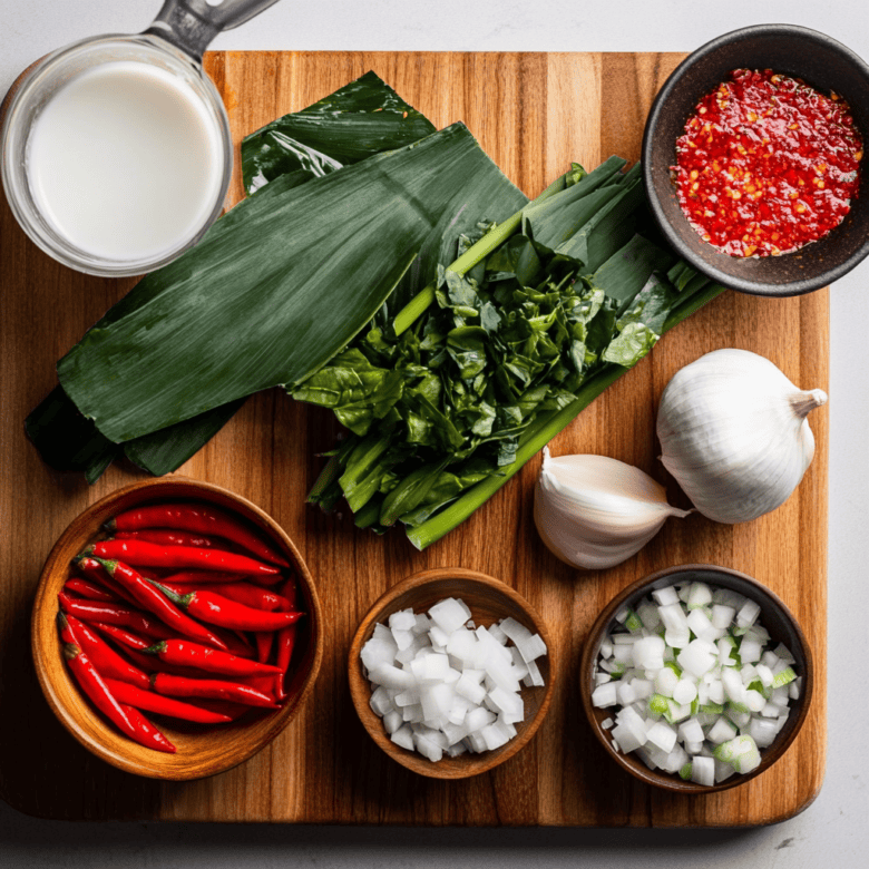 Bicolano Laing (Gabi Leaves in Coconut Milk) - Kusina Secrets