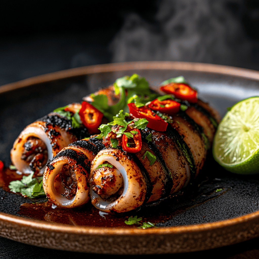 Inihaw na Pusit (Filipino Grilled Stuffed Squid) - Kusina Secrets