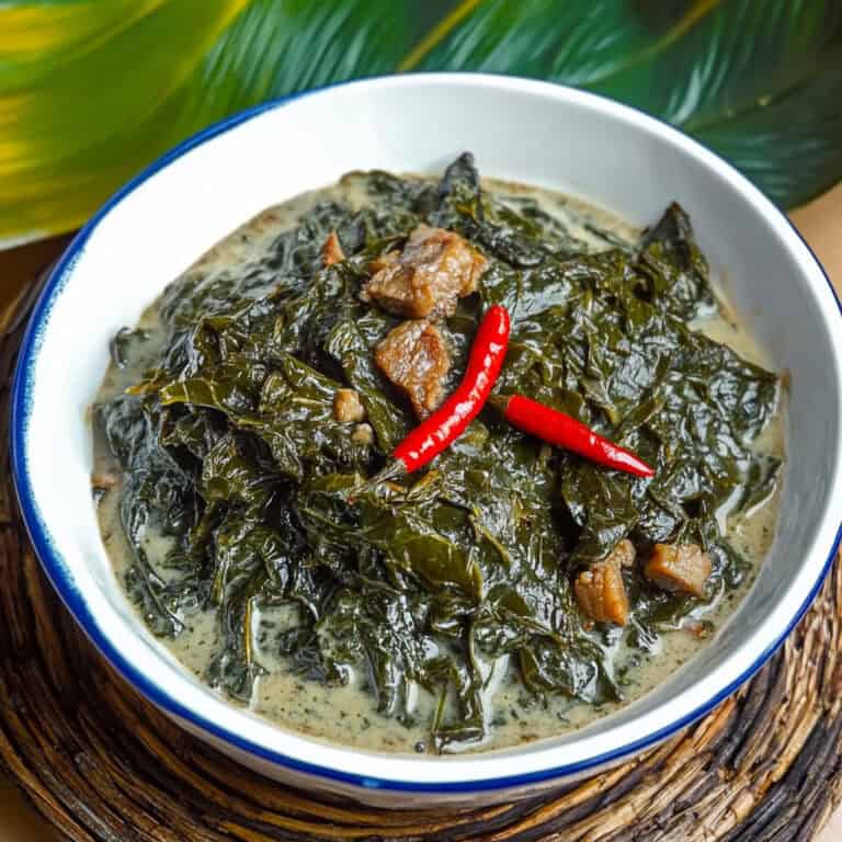 Bicolano Laing (Gabi Leaves in Coconut Milk) - Kusina Secrets