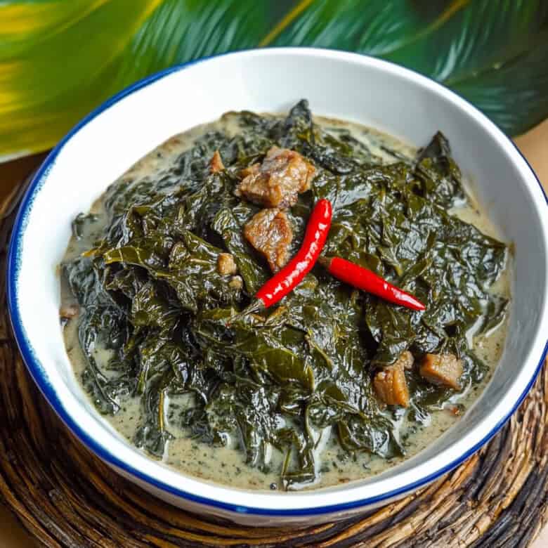 Bicolano Laing (Gabi Leaves in Coconut Milk) - Kusina Secrets