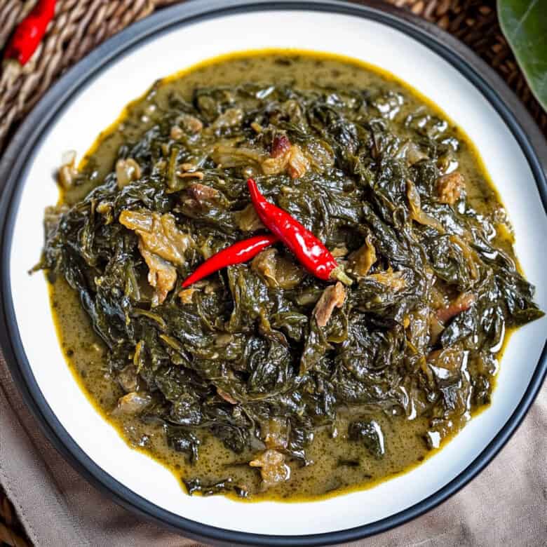 Bicolano Laing (Gabi Leaves in Coconut Milk) - Kusina Secrets