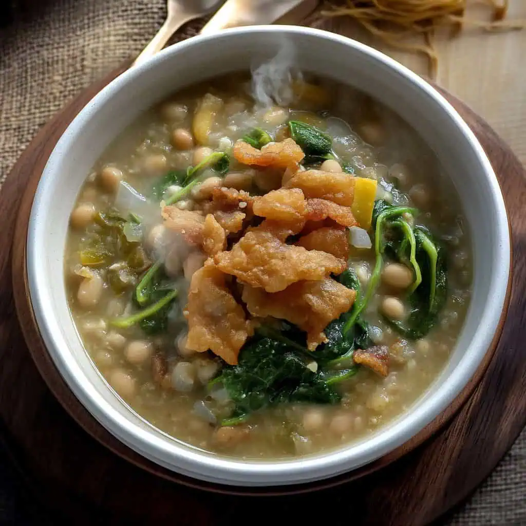 Ginisang Munggo at Chicharon (Filipino Mung Bean Stew with Pork ...