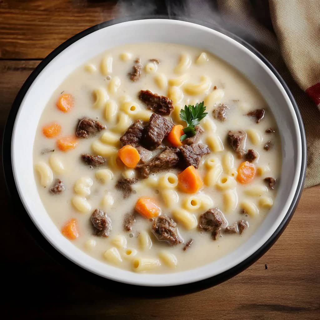 Beef Sopas (Filipino Creamy Beef Macaroni Soup) - Kusina Secrets